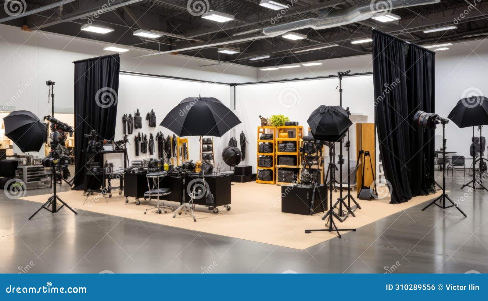 Professional Photo Studio Setup With Cameras, Tripods, Lighting ...