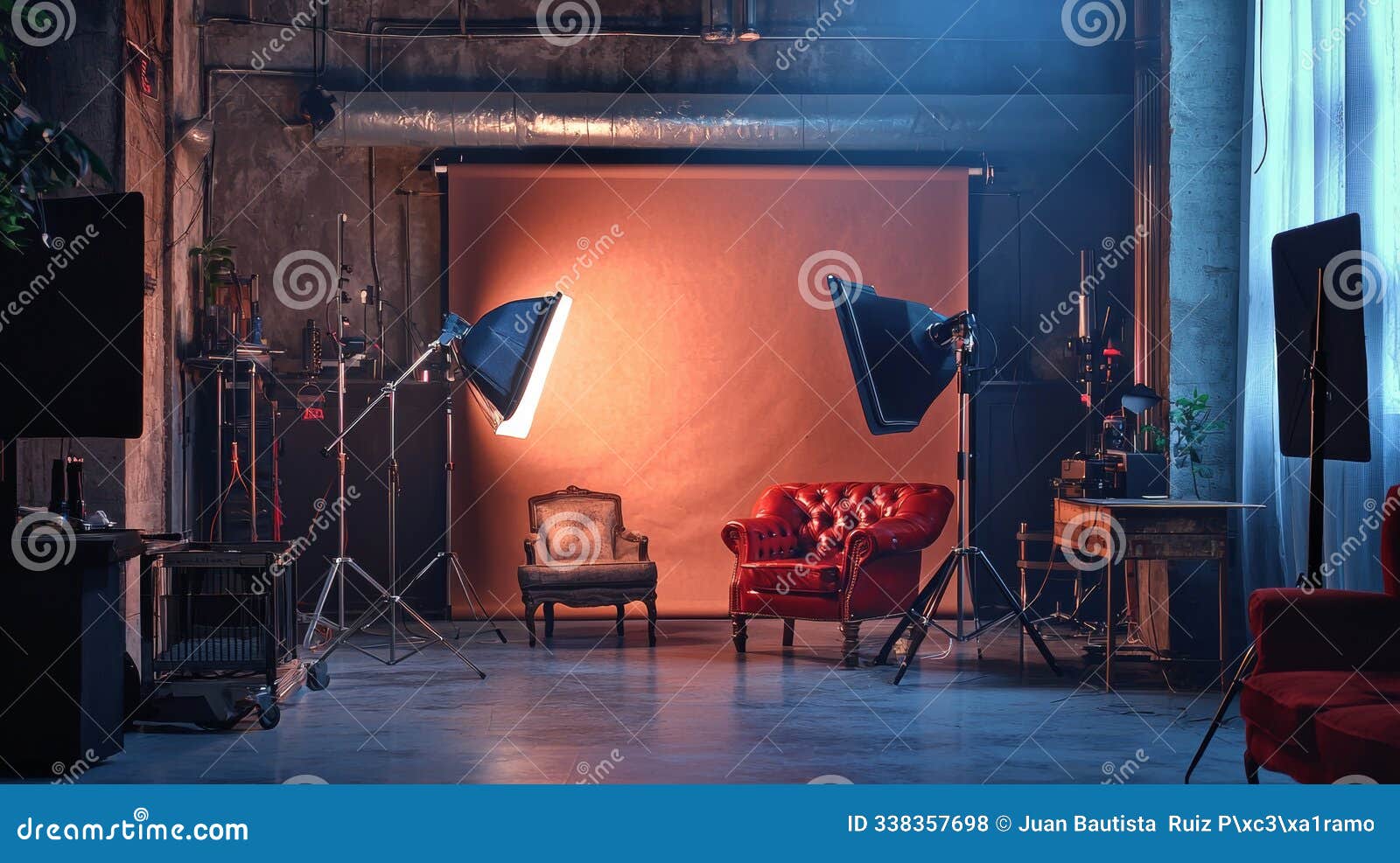 Professional Photo Studio Setup with Lighting Equipment Stock Photo ...