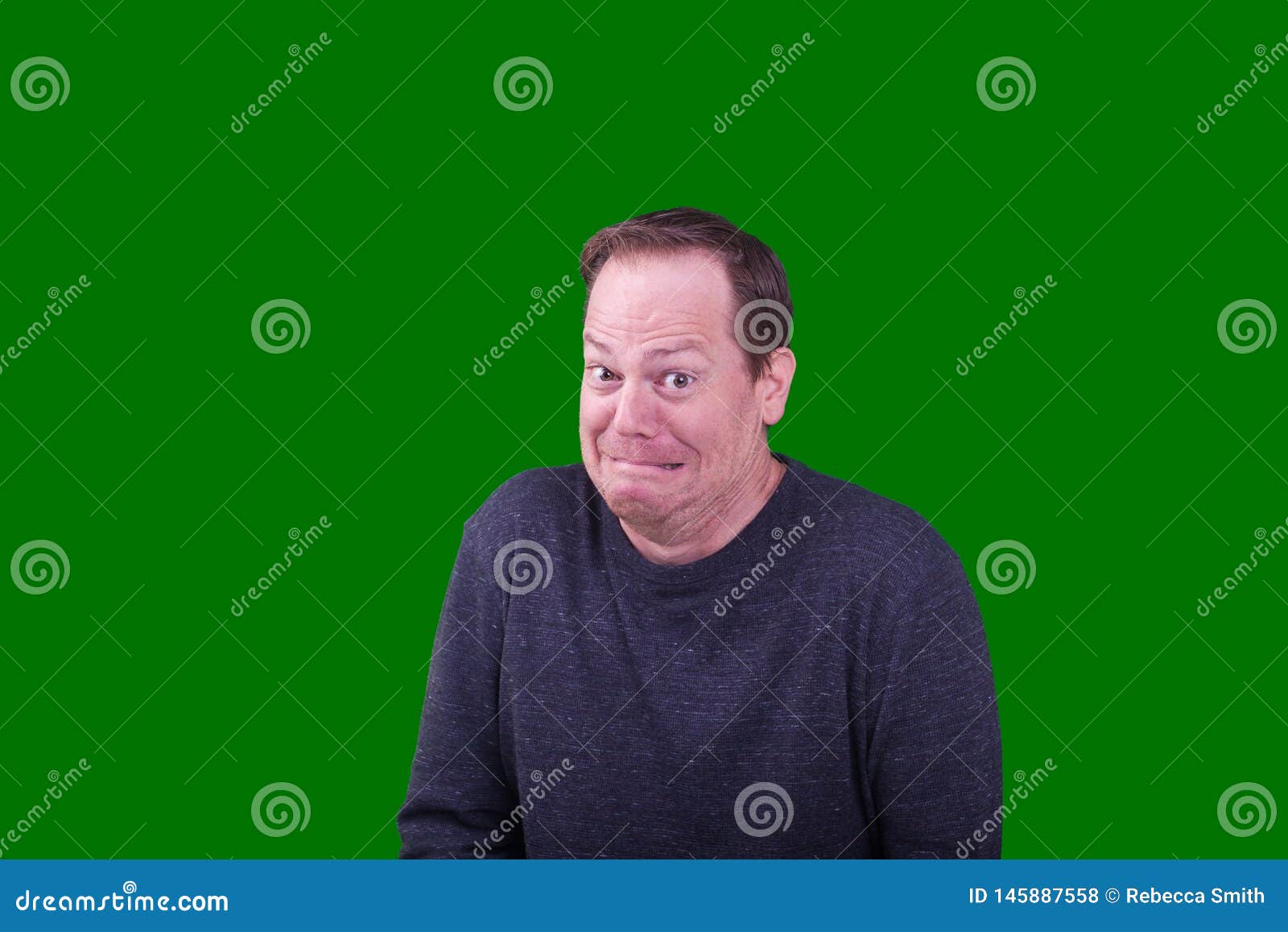 Man with Unsure Embarrassed Expression Red Hair Middle Aged Stock Photo ...