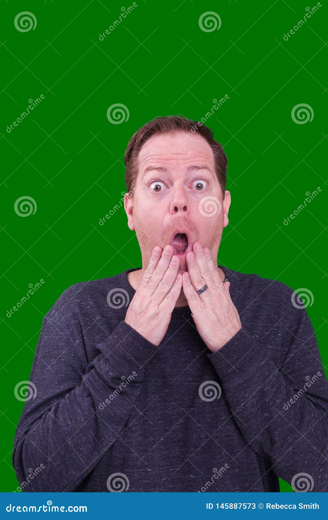 Red Headed Freckled Male Mouth Open Wide Eyed Oops Facial Expression ...