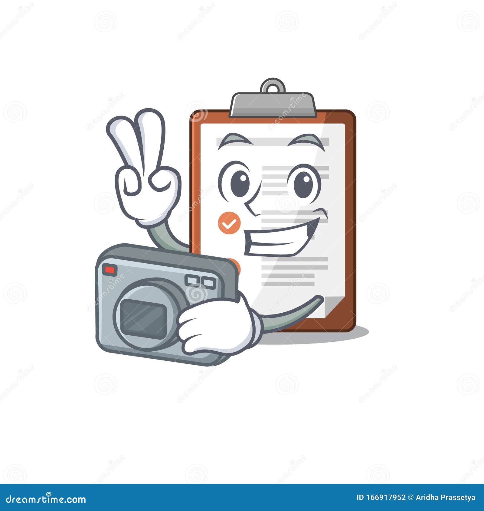 A Professional Photographer Clipboard Scroll Mascot Style with a Camera ...