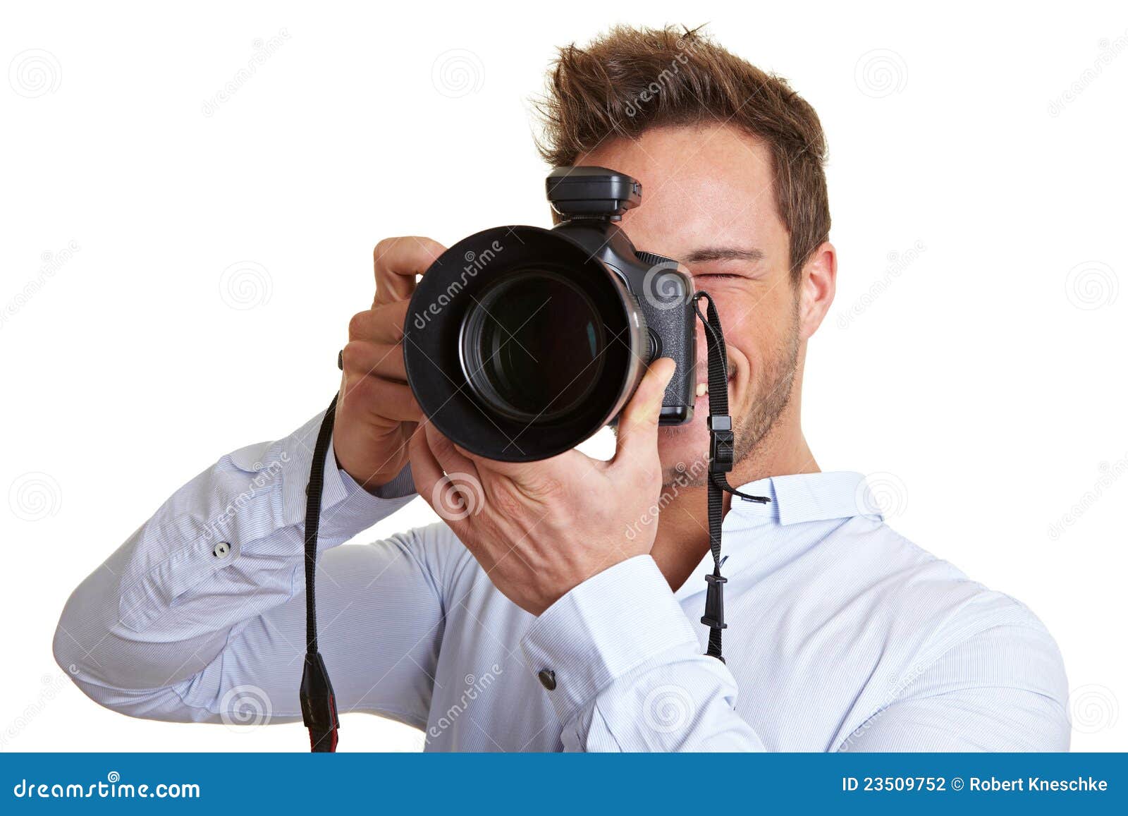 Professional Photographer Looking Stock Photo - Image of people ...