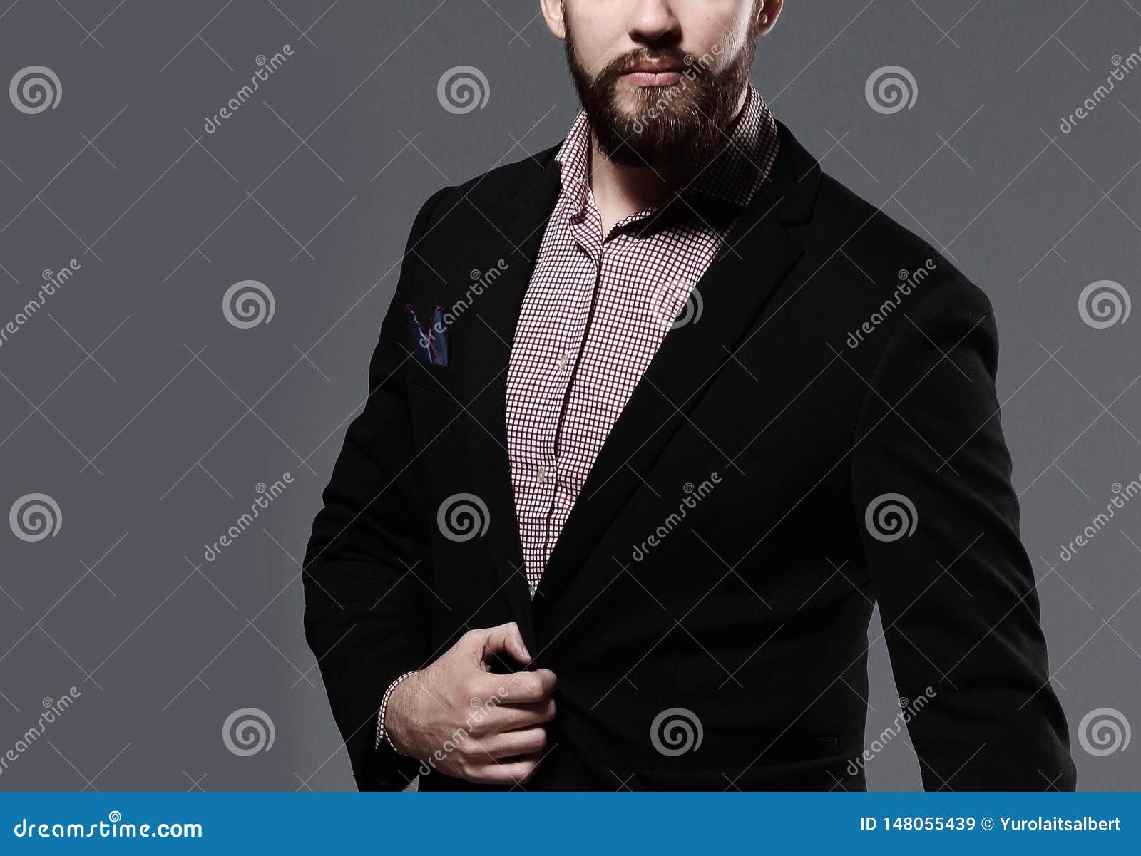 Professional Photographer Puts the Camera on the Floor.isolated on Grey ...