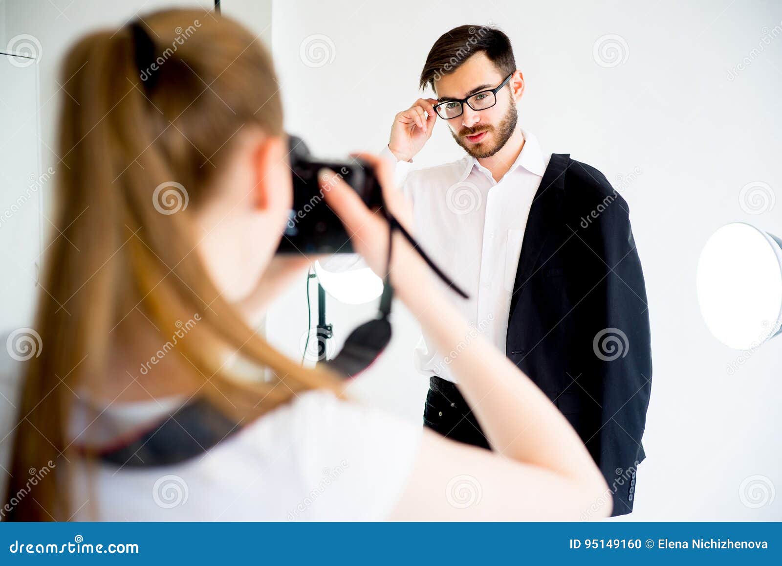 Professional Photographer Working at Studio Stock Photo - Image of ...