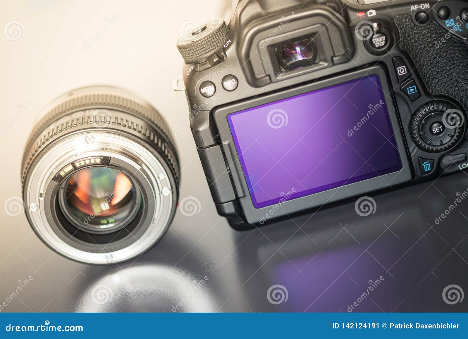 Professional Photographing: Back View of a Professional Reflex Camera ...