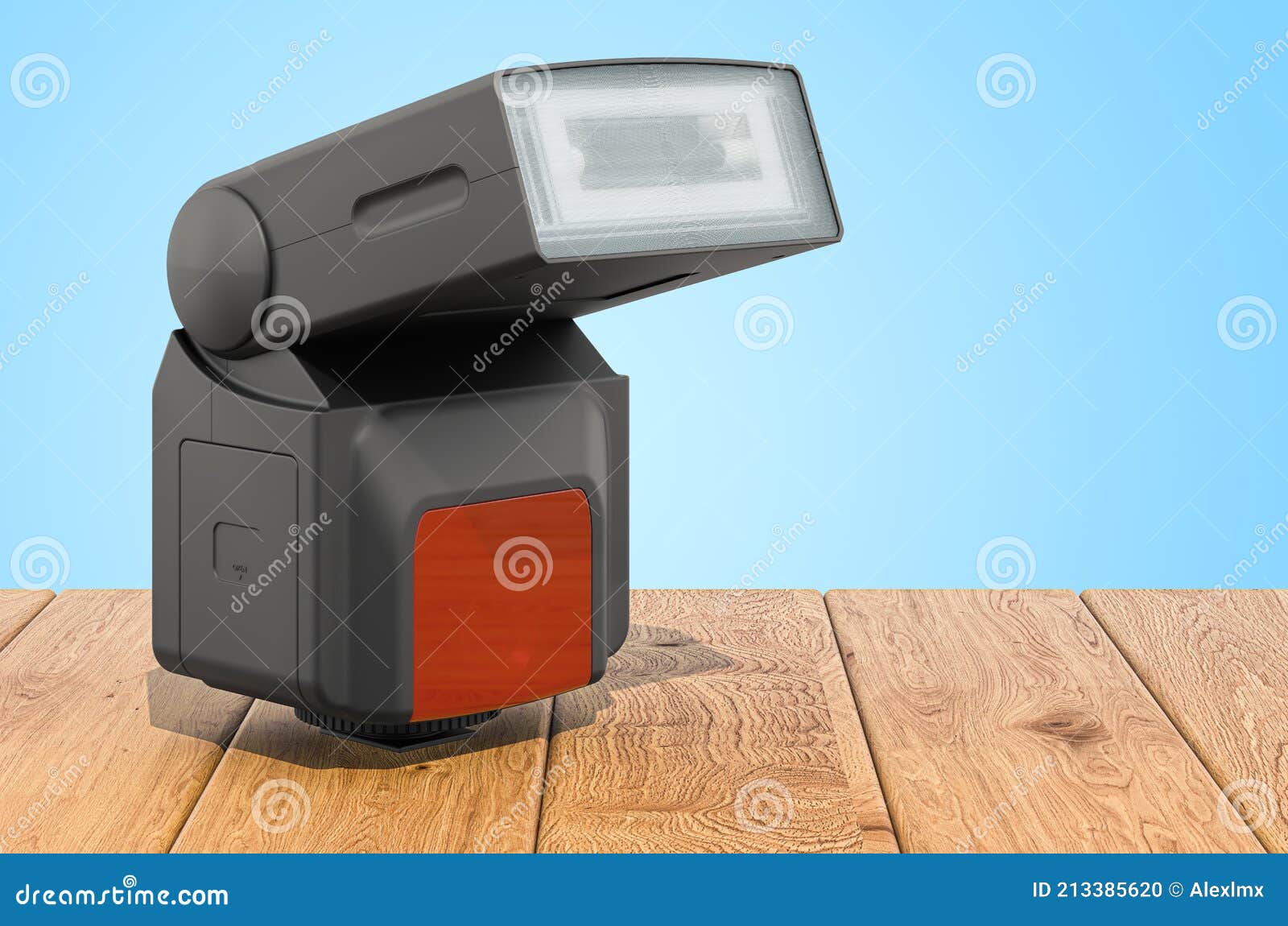 Professional Photography Electronic External Flash on the Wooden Planks ...