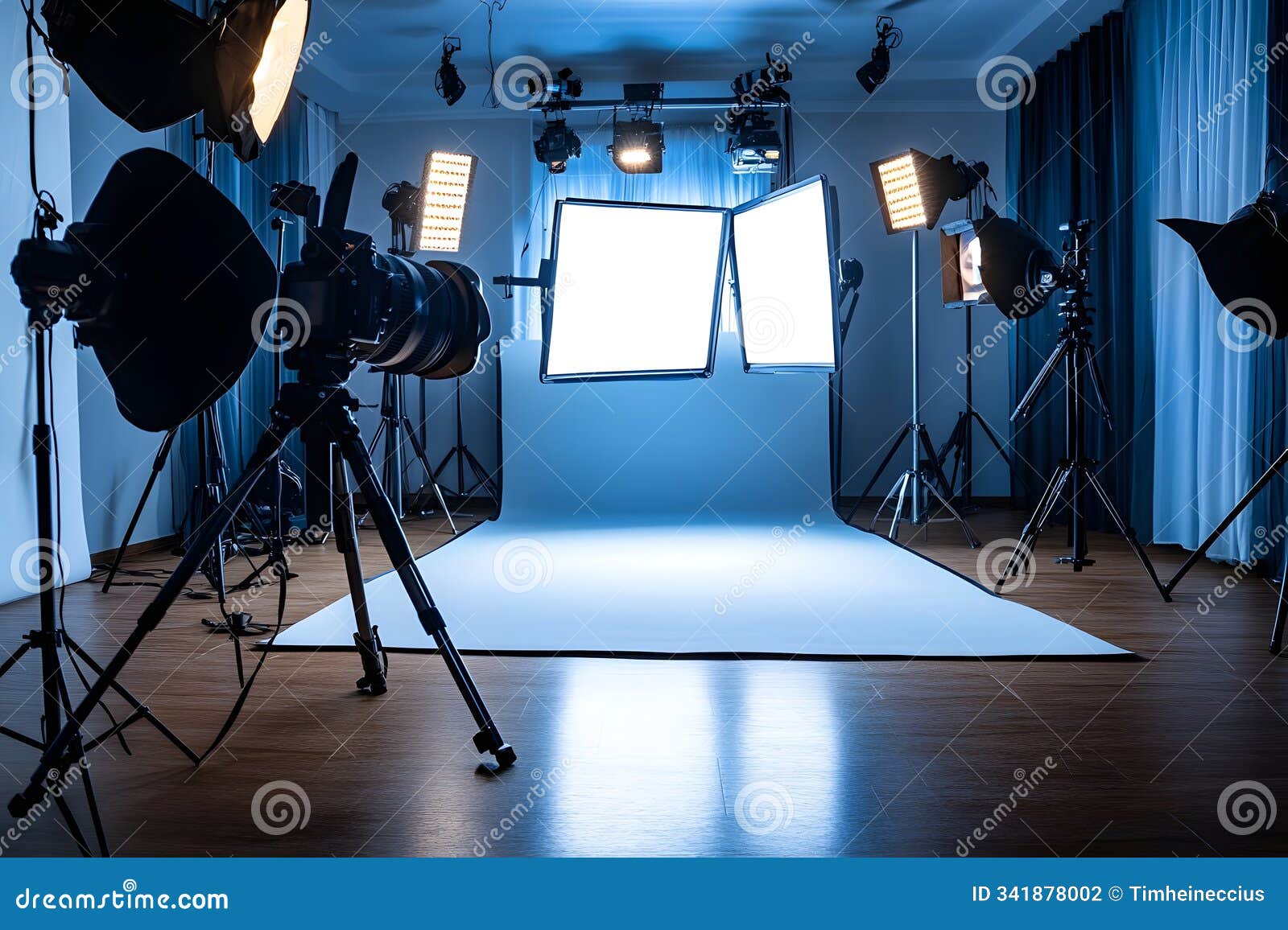Professional Photography Studio Setup with Advanced Lighting Equipment ...