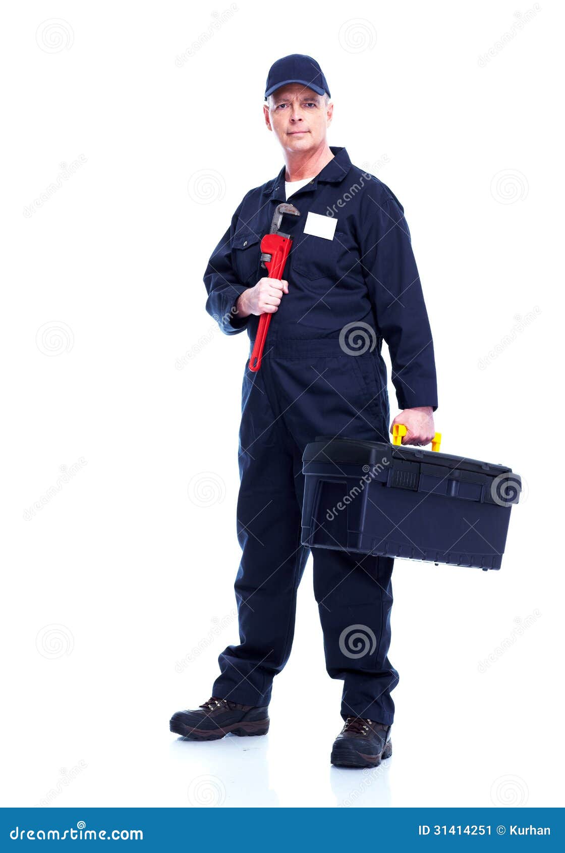 Professional plumber. stock image. Image of mature, work - 31414251