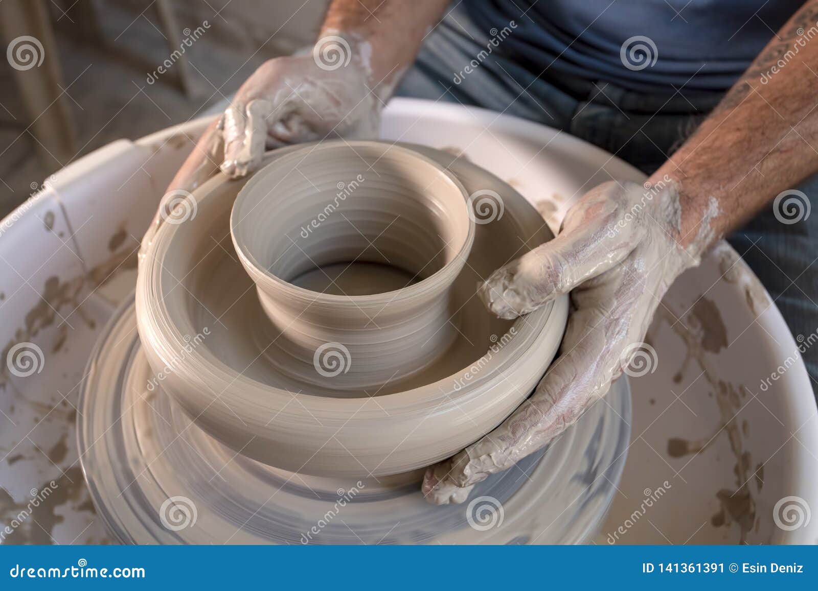 Professional Potter Making Bowl in Pottery Workshop Stock Image - Image ...