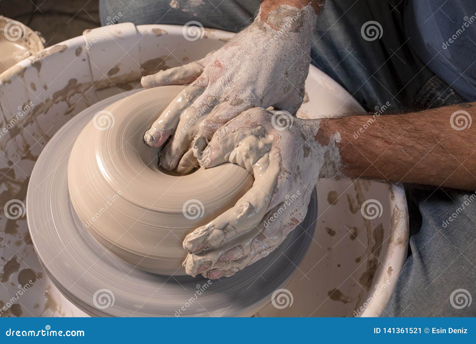 Professional Potter Making Bowl in Pottery Workshop Stock Image - Image ...