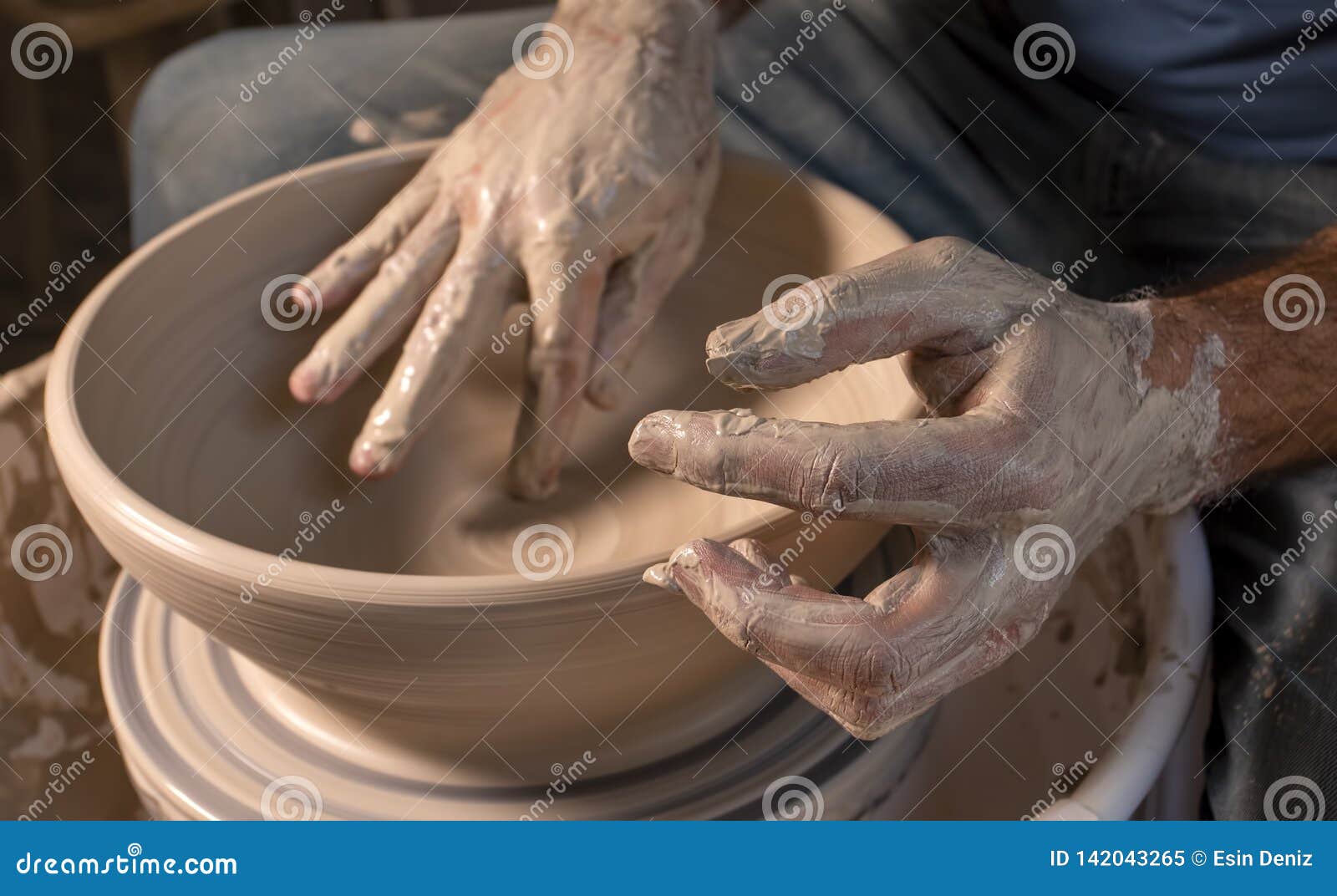 Professional Potter Making Bowl in Pottery Workshop, Studio Stock Image ...