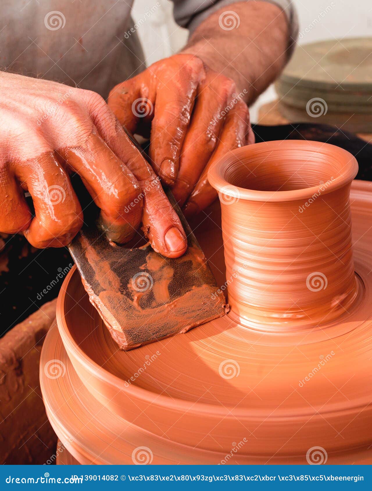 Professional Potter Making Bowl in Pottery Workshop Stock Photo - Image ...