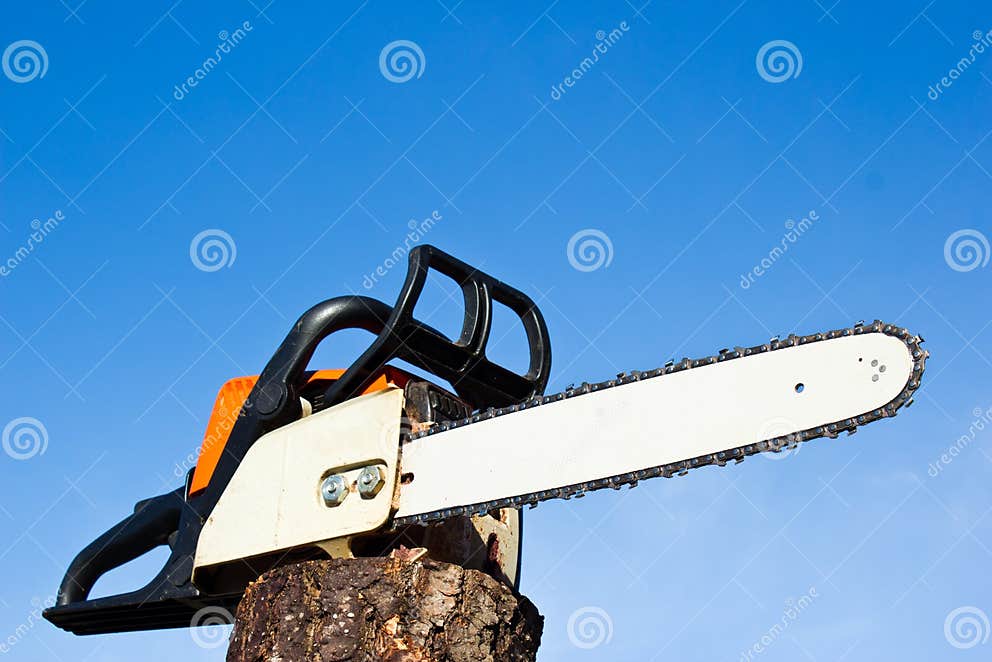 Professional Power Chainsaw Stock Photo - Image of background, power ...