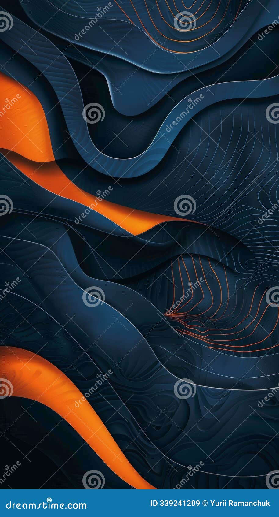 Professional Powerpoint Header Design in Dark Blue and Orange with ...