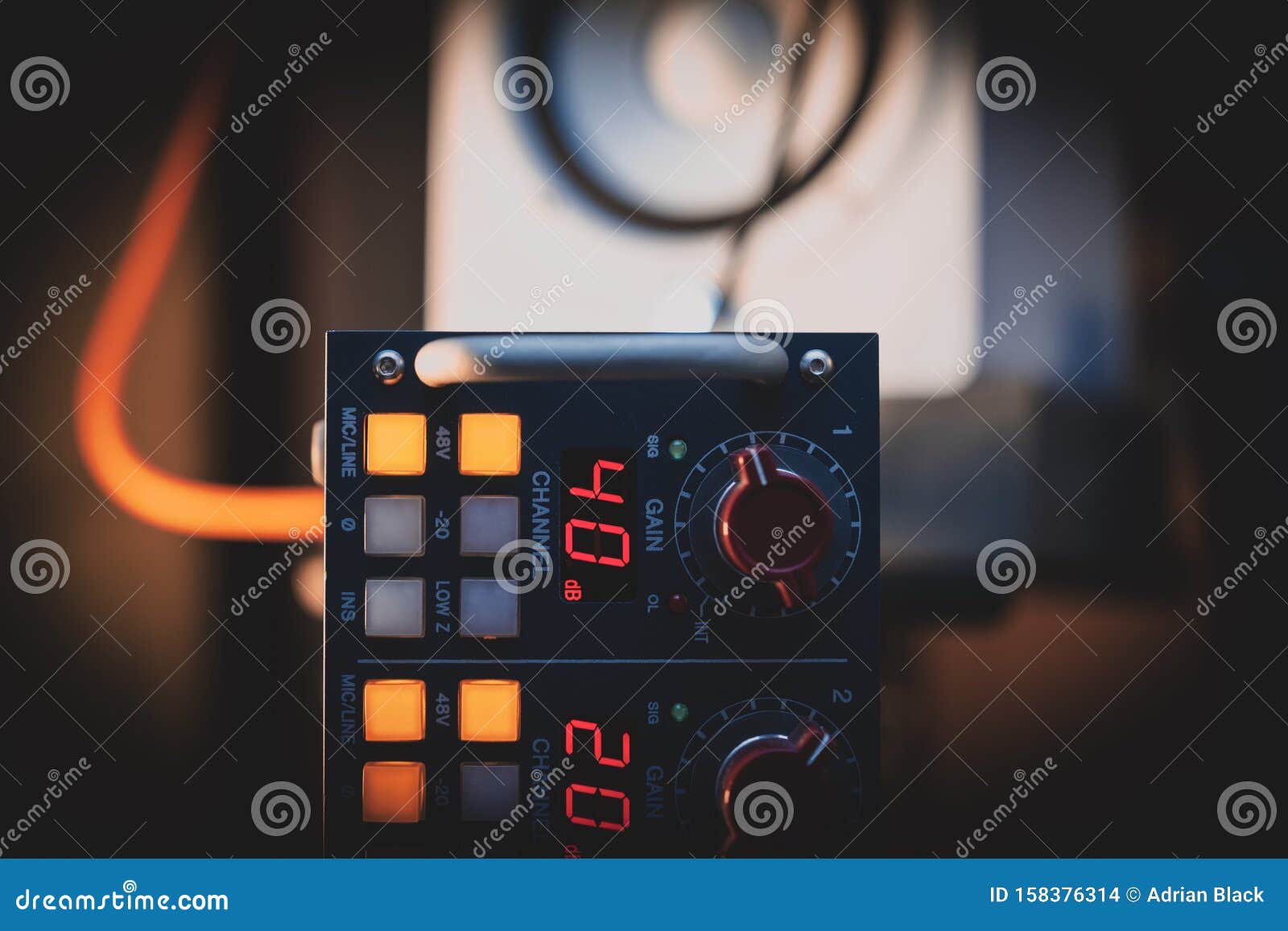 Professional Preamp in Studio Stock Photo - Image of hardware, channel ...