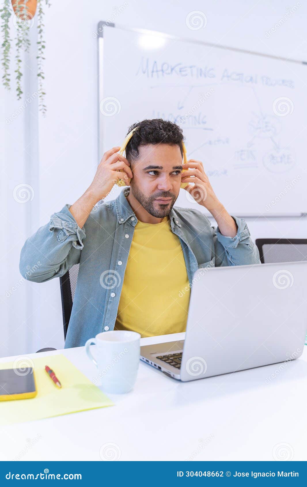 Professional Preparing for Focused Work Session Stock Photo - Image of ...