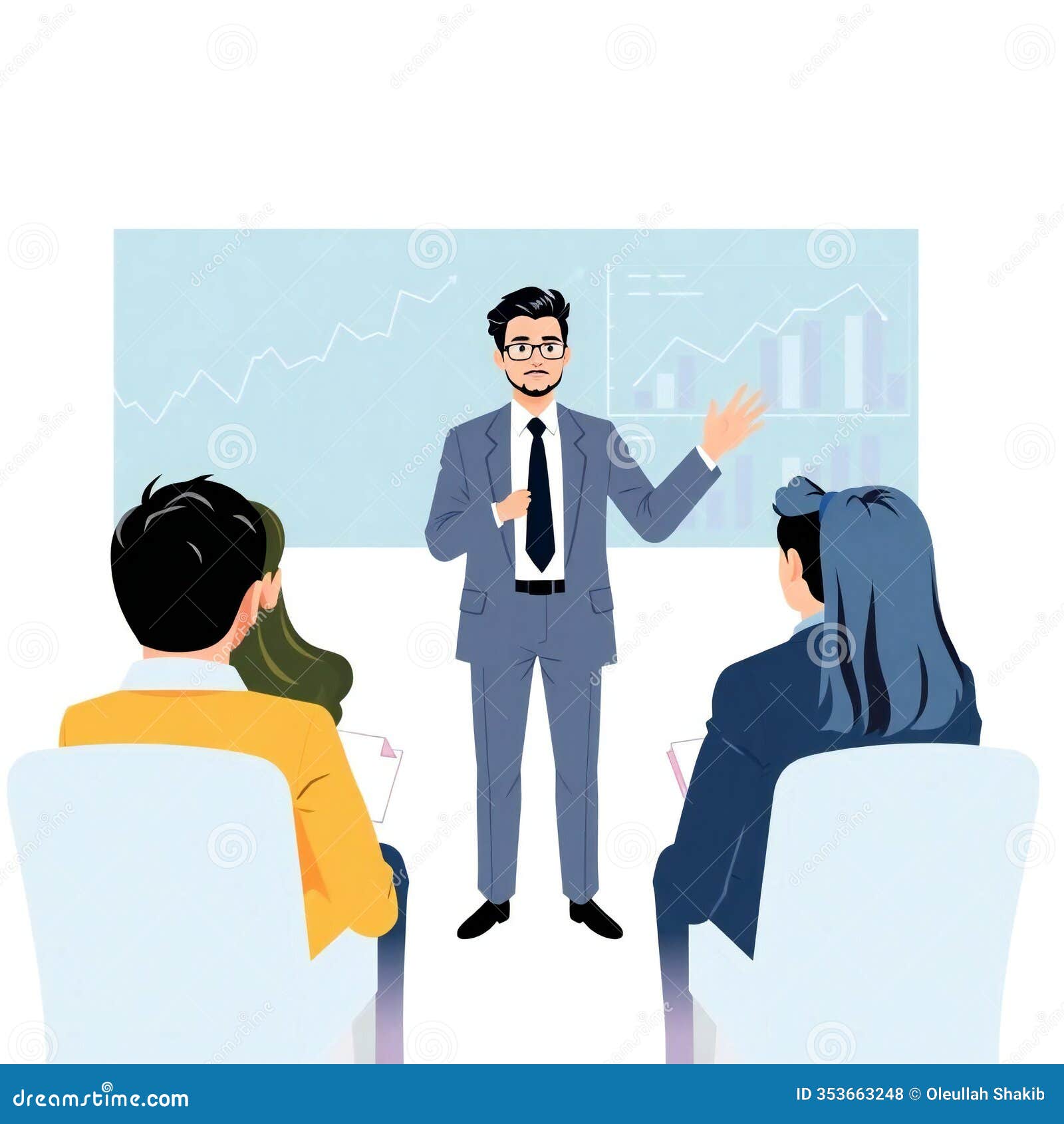 Professional Presentation with Speaker Delivering Analysis To Attentive ...