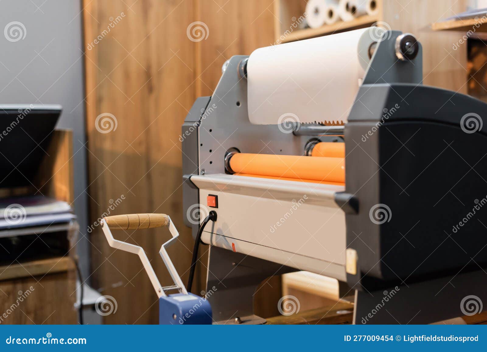 Professional Print Plotter with Paper Roll Stock Photo - Image of ...