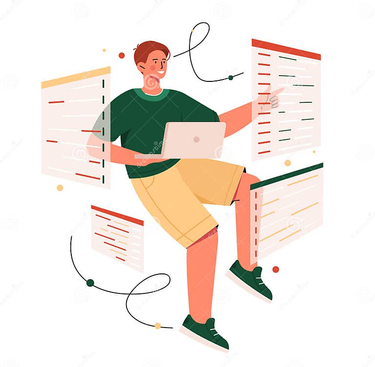 Professional Programmer Concept Stock Vector - Illustration of computer ...