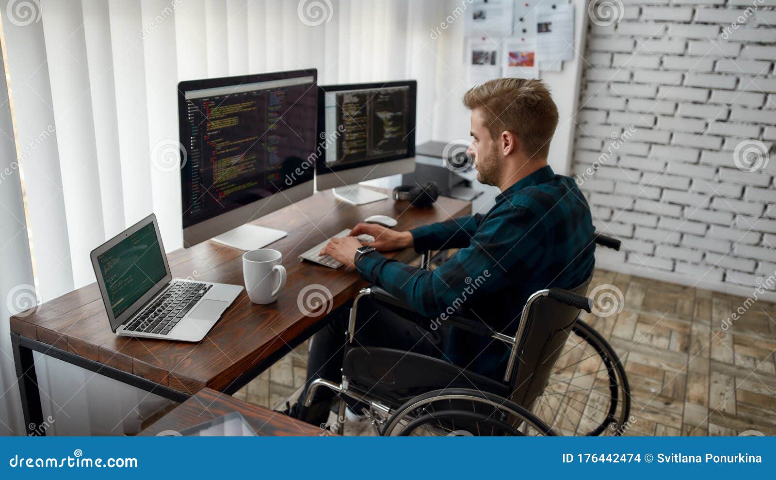 Professional Programmer Side View Of Young Concentrated Web Developer
