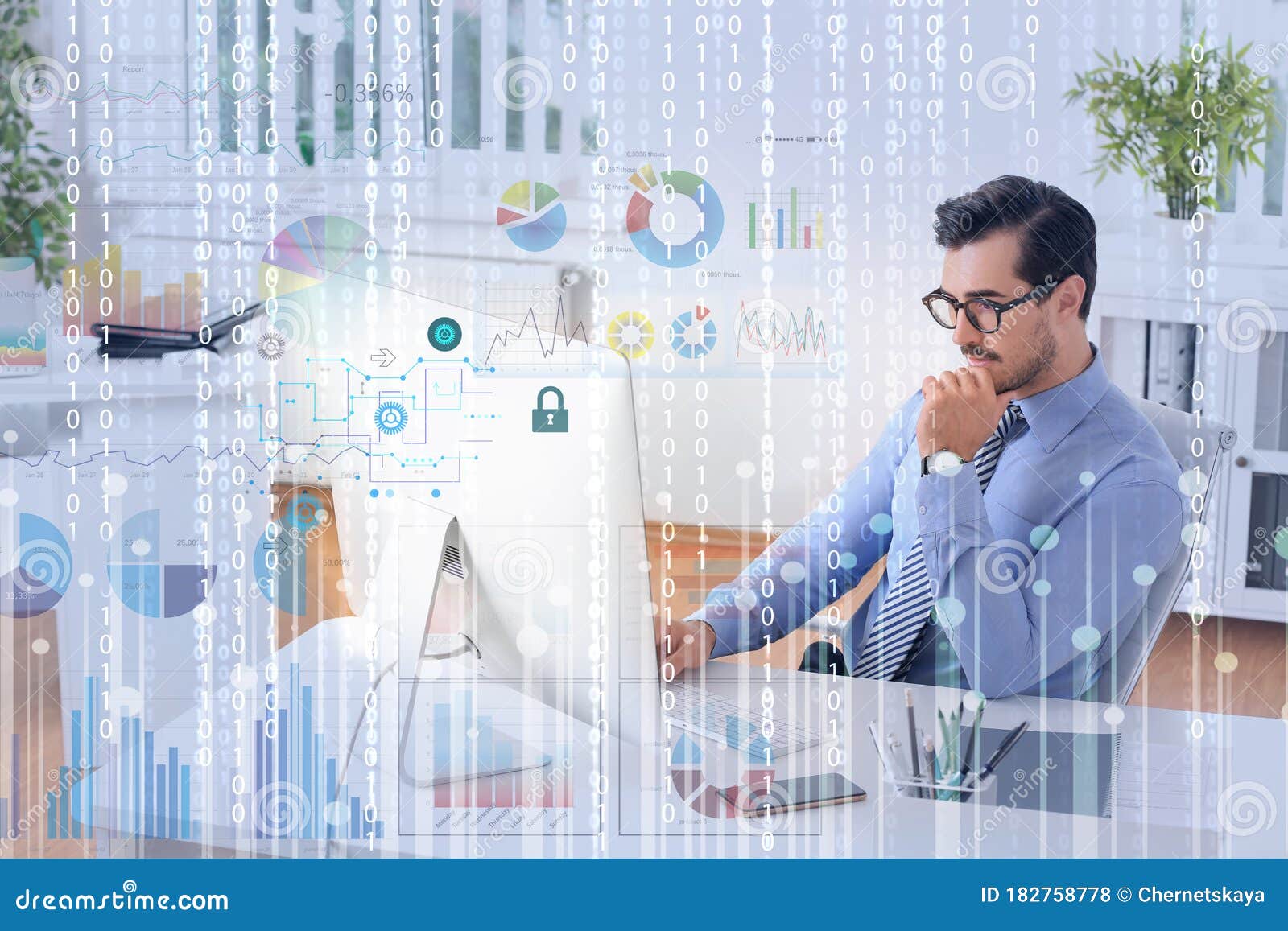 Professional Programmer Working with Computer Stock Photo - Image of ...