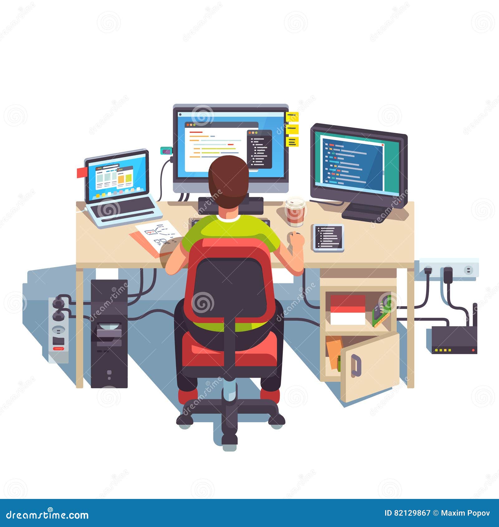 Programmer Working Place . Vector Programmer Gadgets | CartoonDealer ... Programmer Working Place . Vector Programmer Gadgets | CartoonDealer ...
