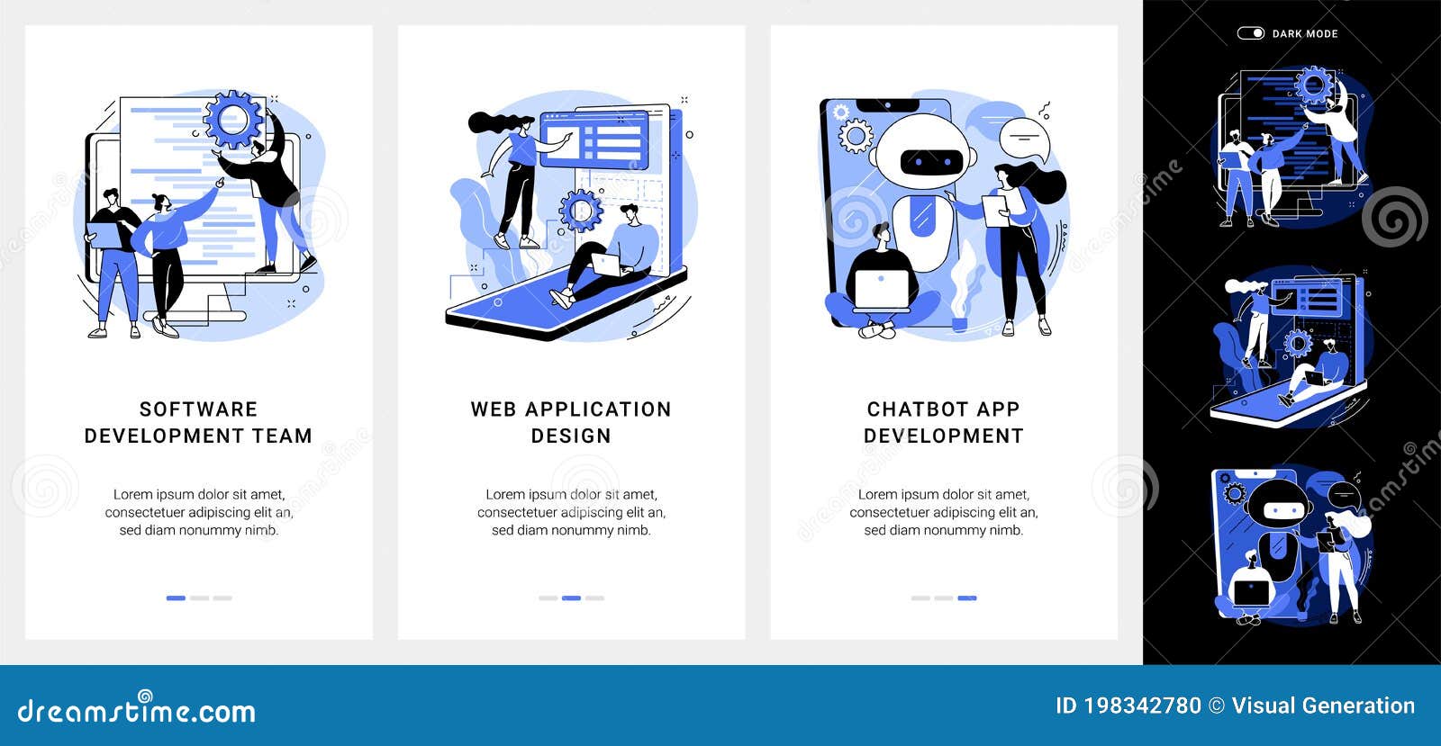 Professional Programming Mobile App UI Kit. Stock Vector - Illustration ...