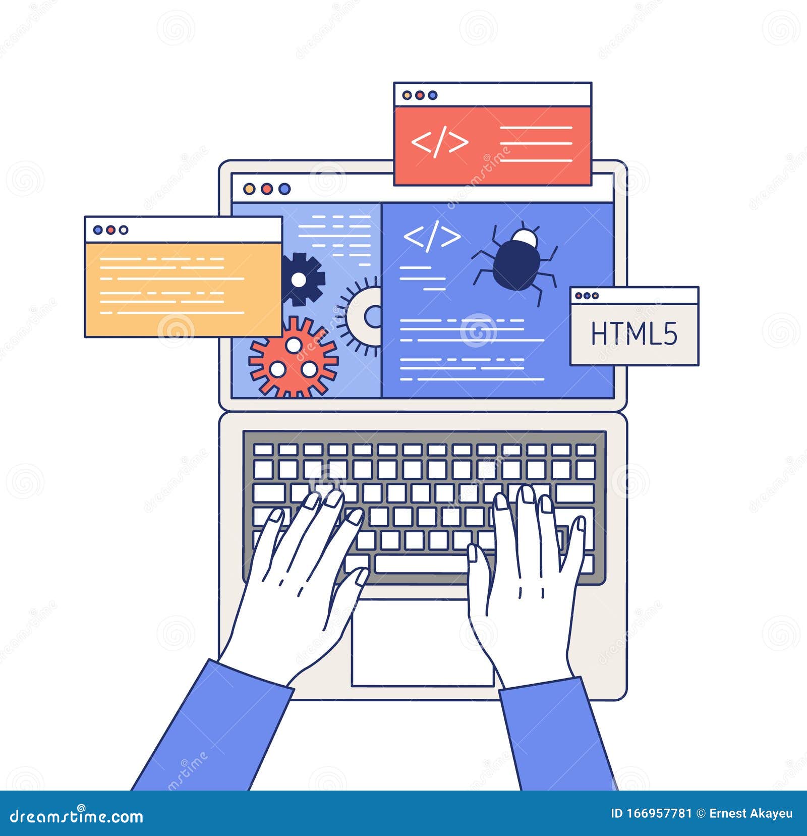 Professional Programming Outline Vector Illustration Software Engineering Computer Program