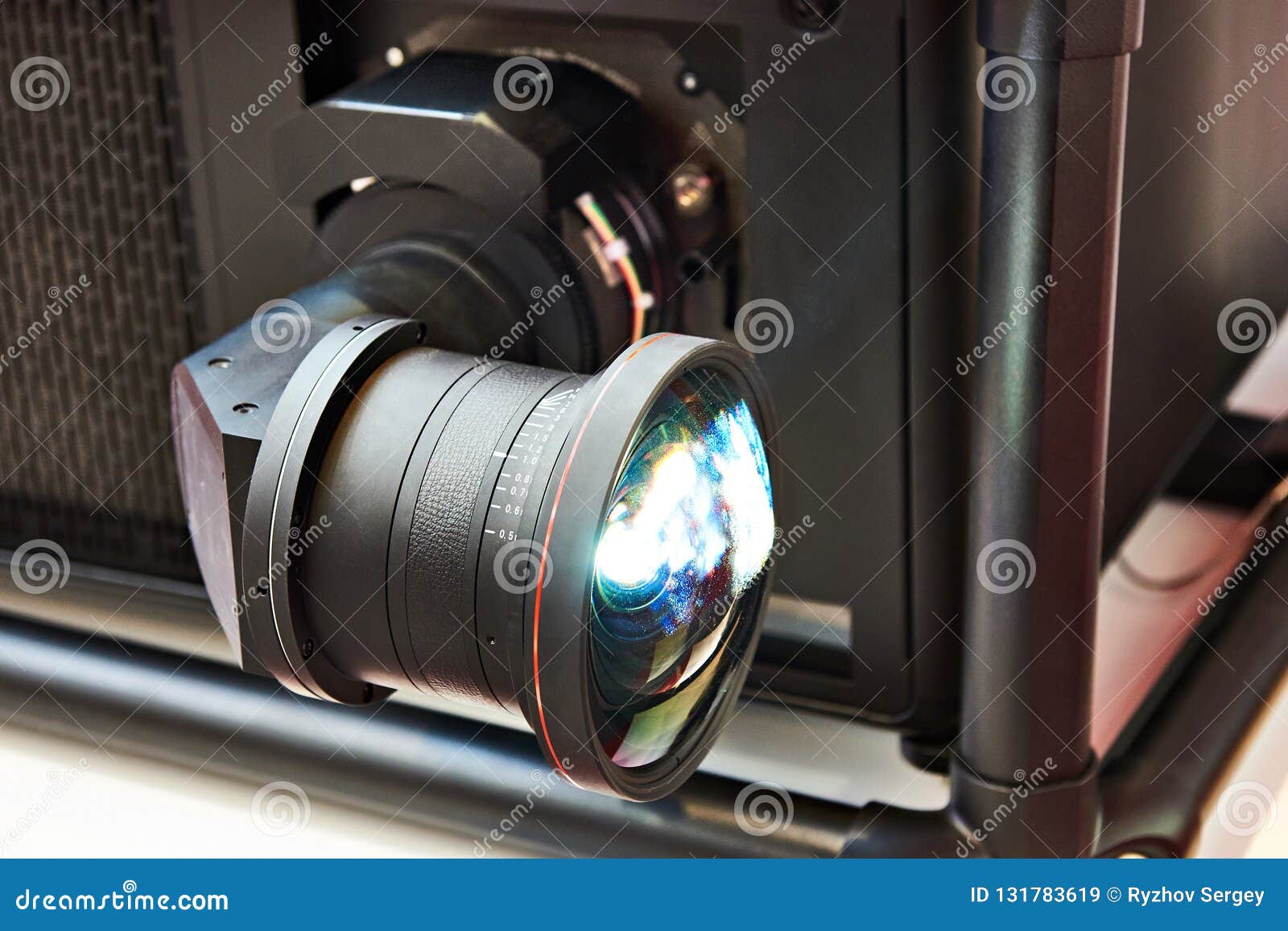 Professional Projector Lens Stock Image - Image of reflection ...