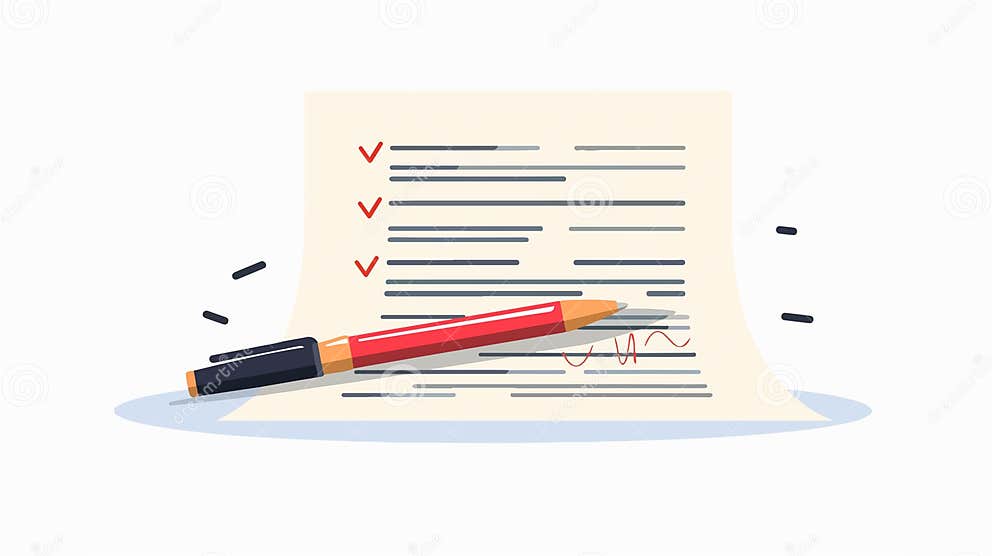 Professional Proofreading and Document Editing Concept with Check Marks ...