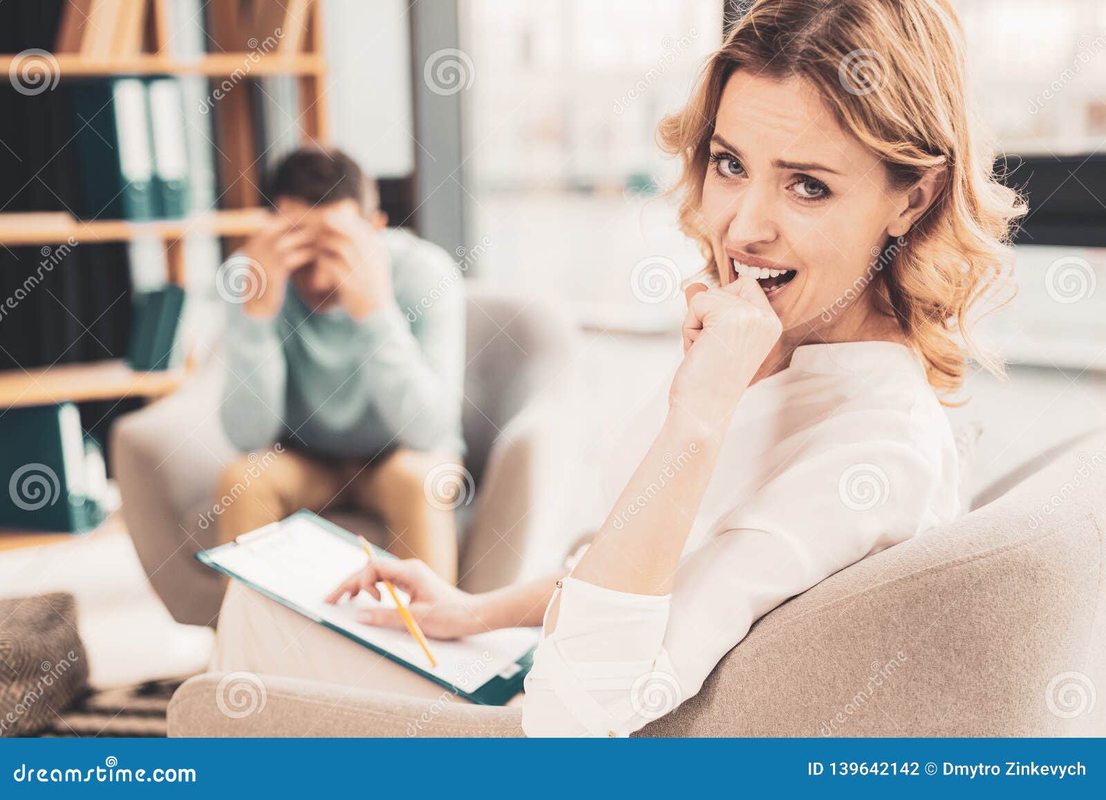 Professional Psychoanalyst Feeling Thoughtful Stock Photo - Image of ...