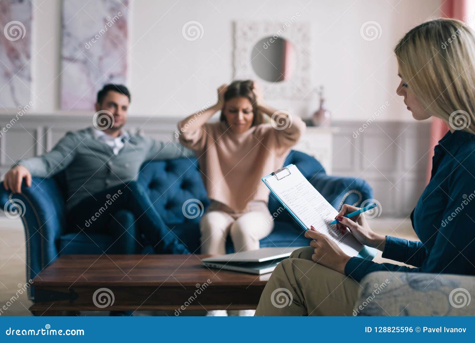 Professional Psychologist Conducting a Consultation. Stock Photo ...