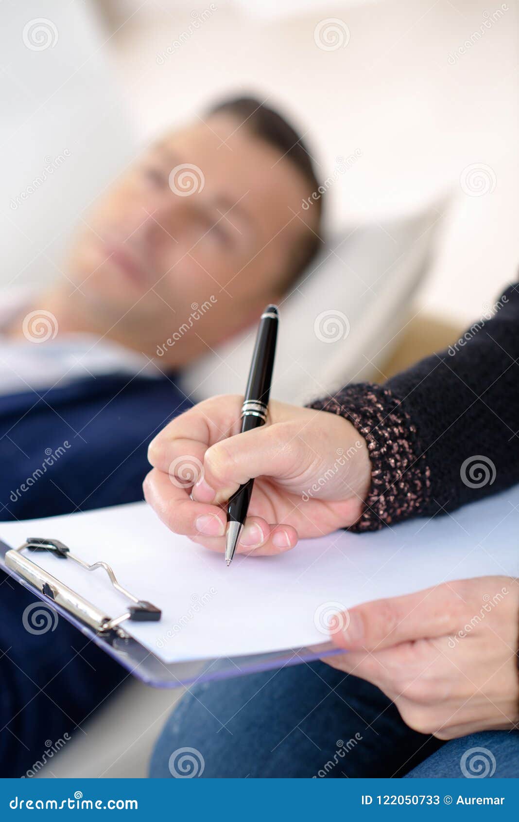 Professional Psychologist Making Notes on Therapy Session Stock Image ...