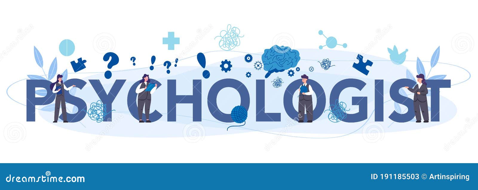 Professional Psychologist Typographic Header Concept. Therapist Giving ...