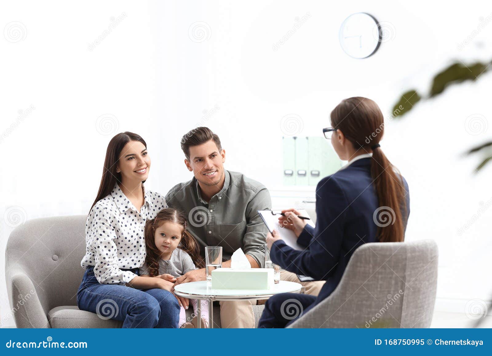 Professional Psychologist Working with Family Stock Image - Image of ...