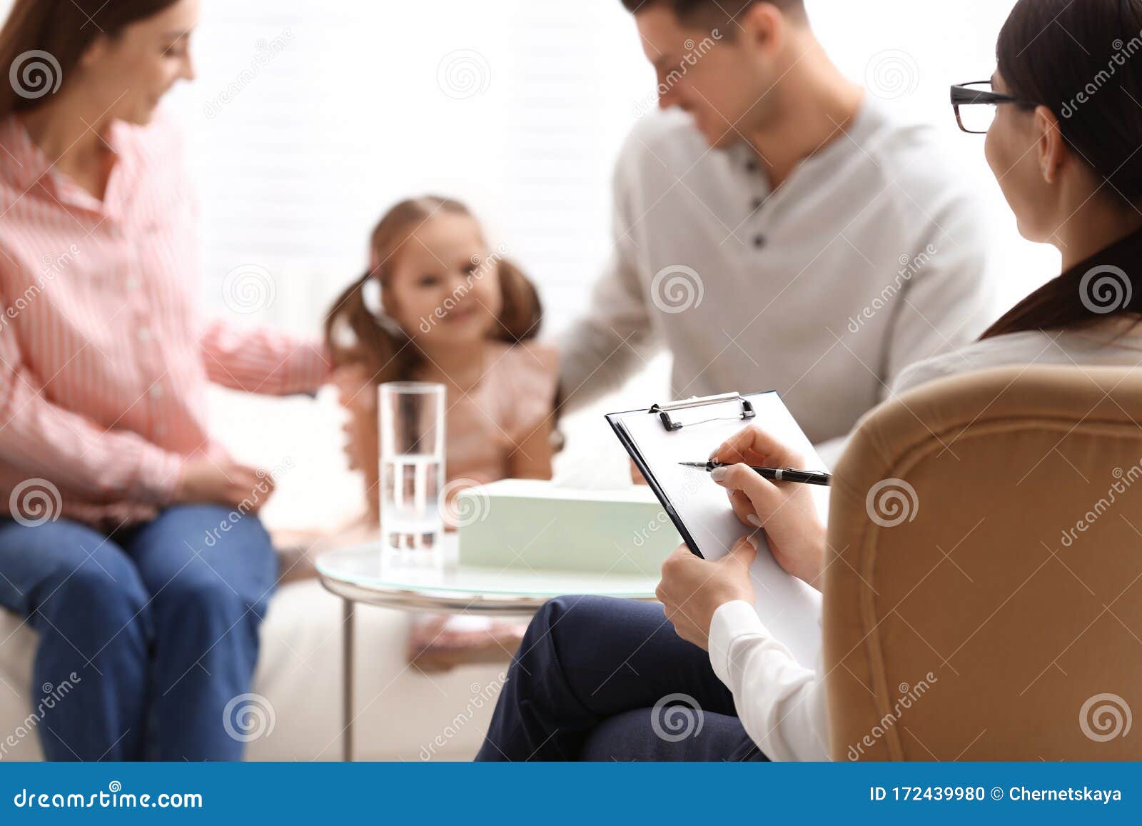 Professional Psychologist Working with Family Stock Photo - Image of ...