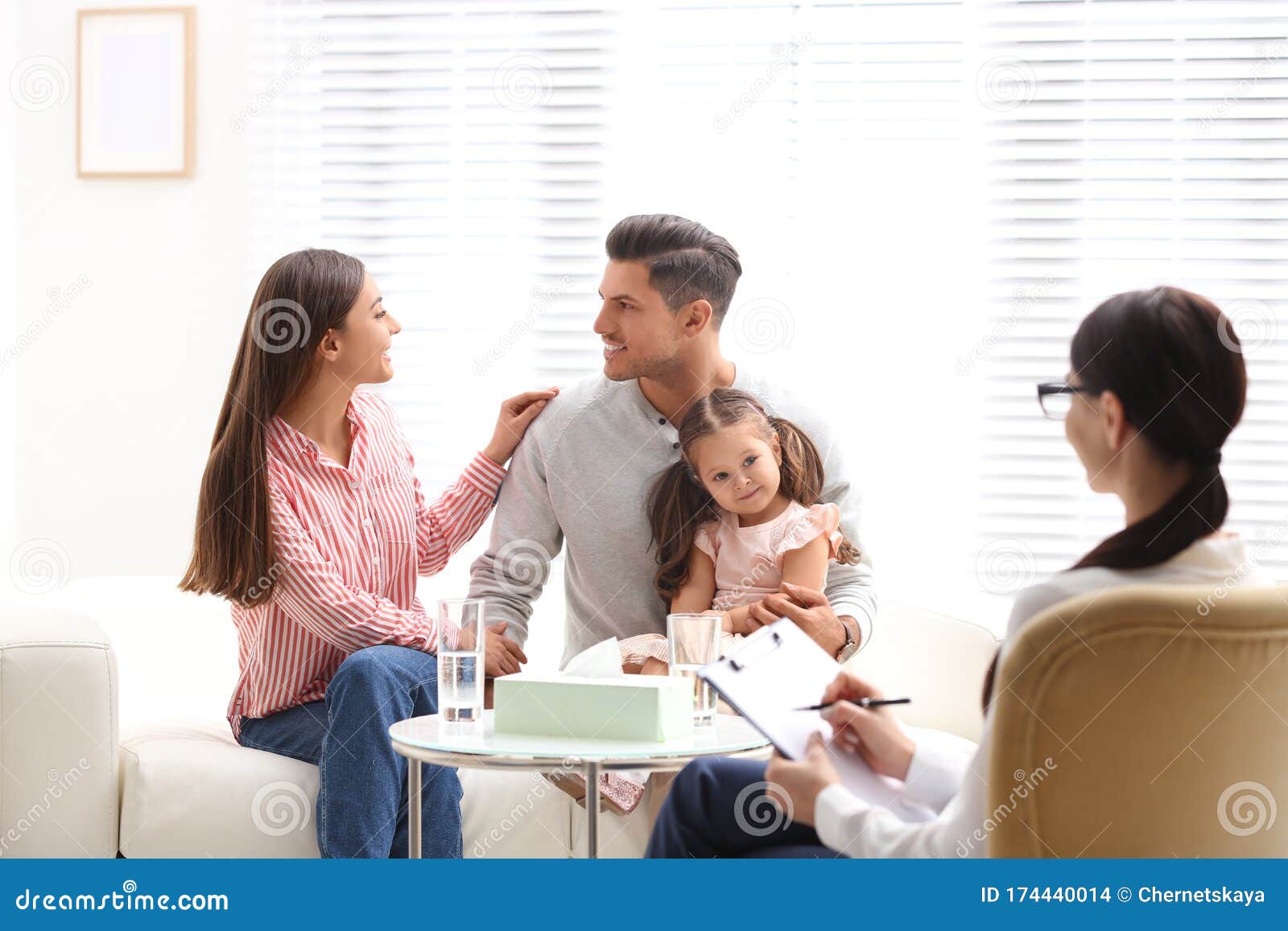 Professional Psychologist Working with Family Stock Photo - Image of ...