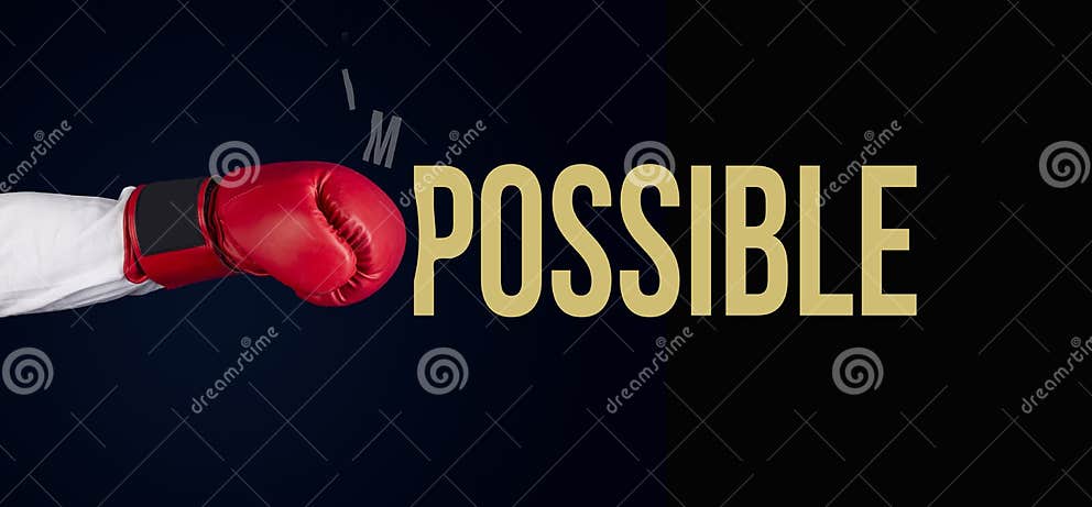 Professional Punching the Word Impossible into Possible Banner Template ...