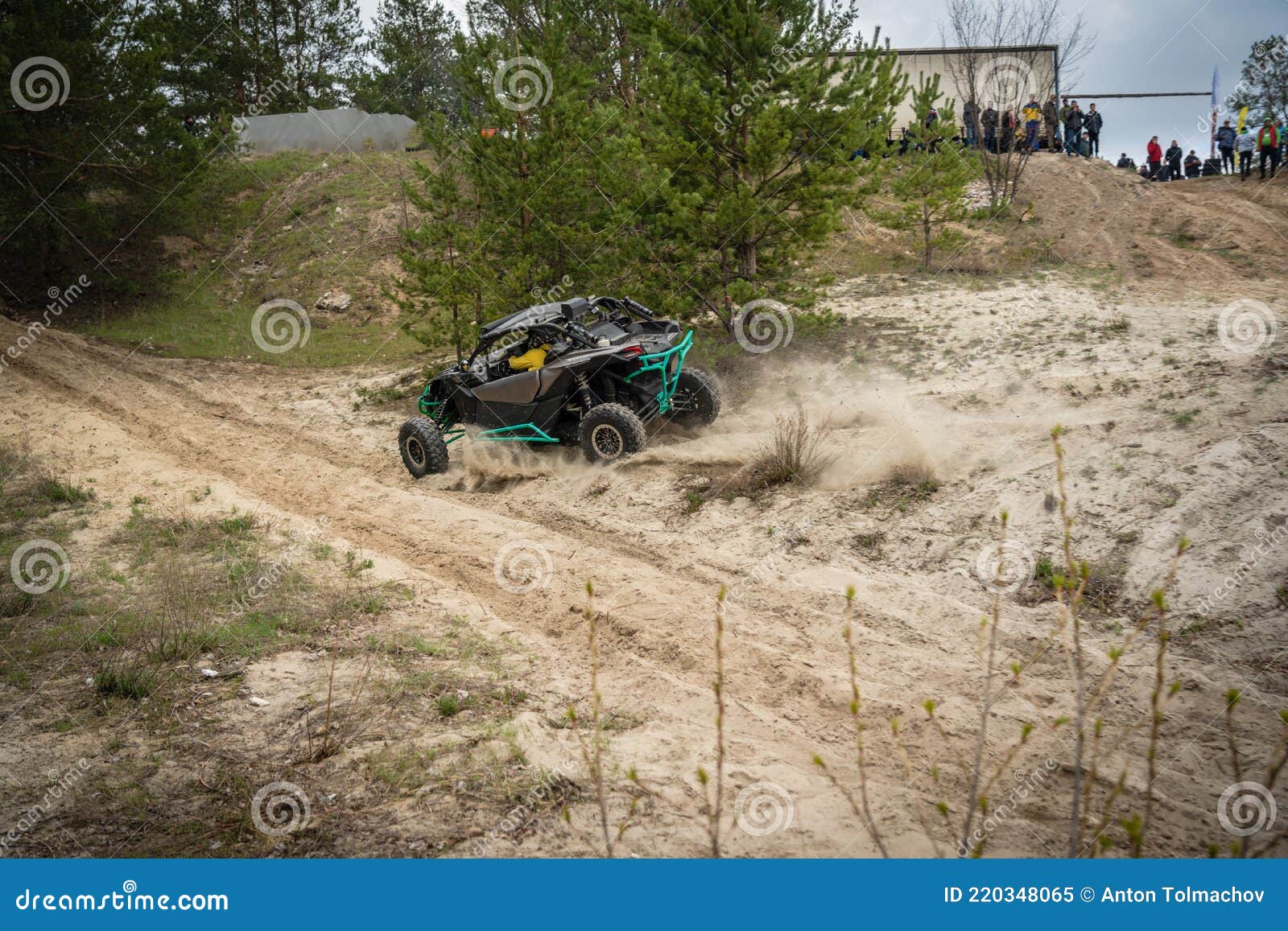 Professional Quad Biker Rides Fast on Sand. Quad Racing, ATV 4x4 Stock ...