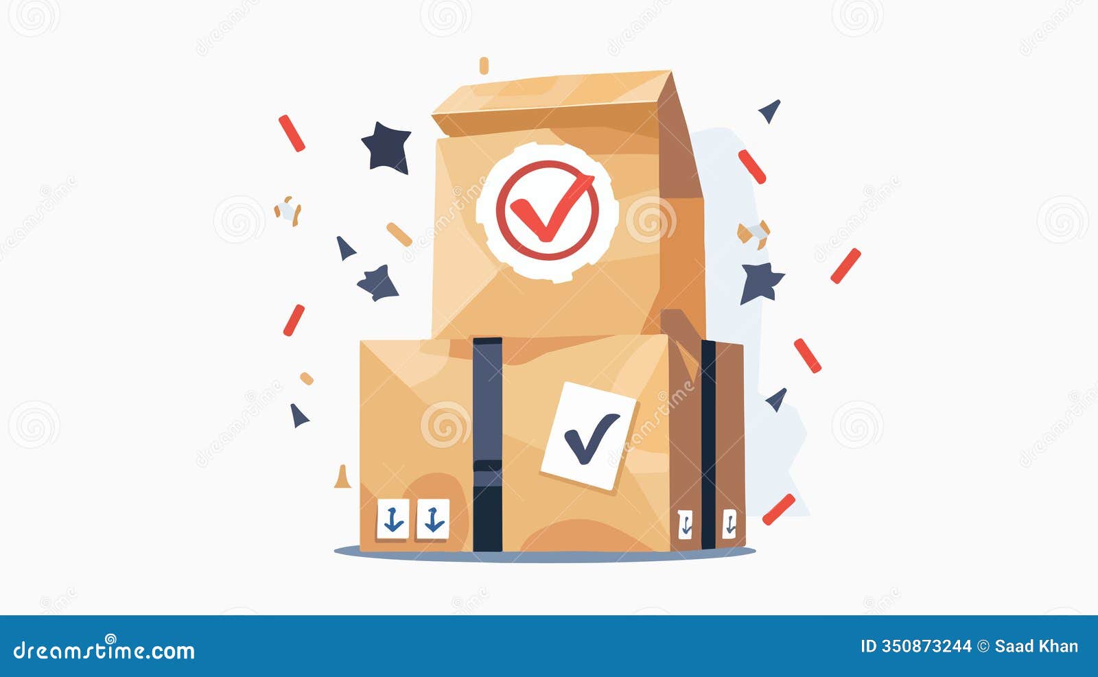Professional Quality Control Package Box Check Mark Concept Image Stock ...