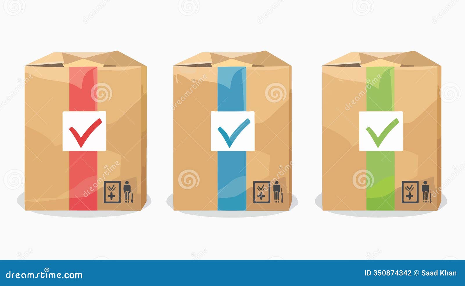 Professional Quality Control Package Box Check Mark Concept Image Stock ...
