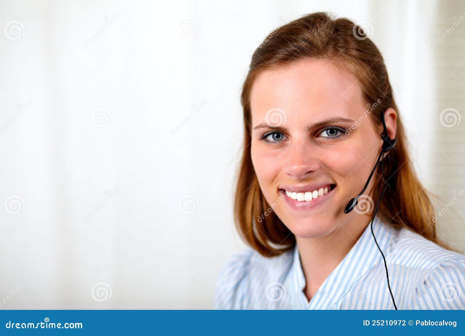 Professional Receptionist Smiling Stock Photo - Image of looking ...