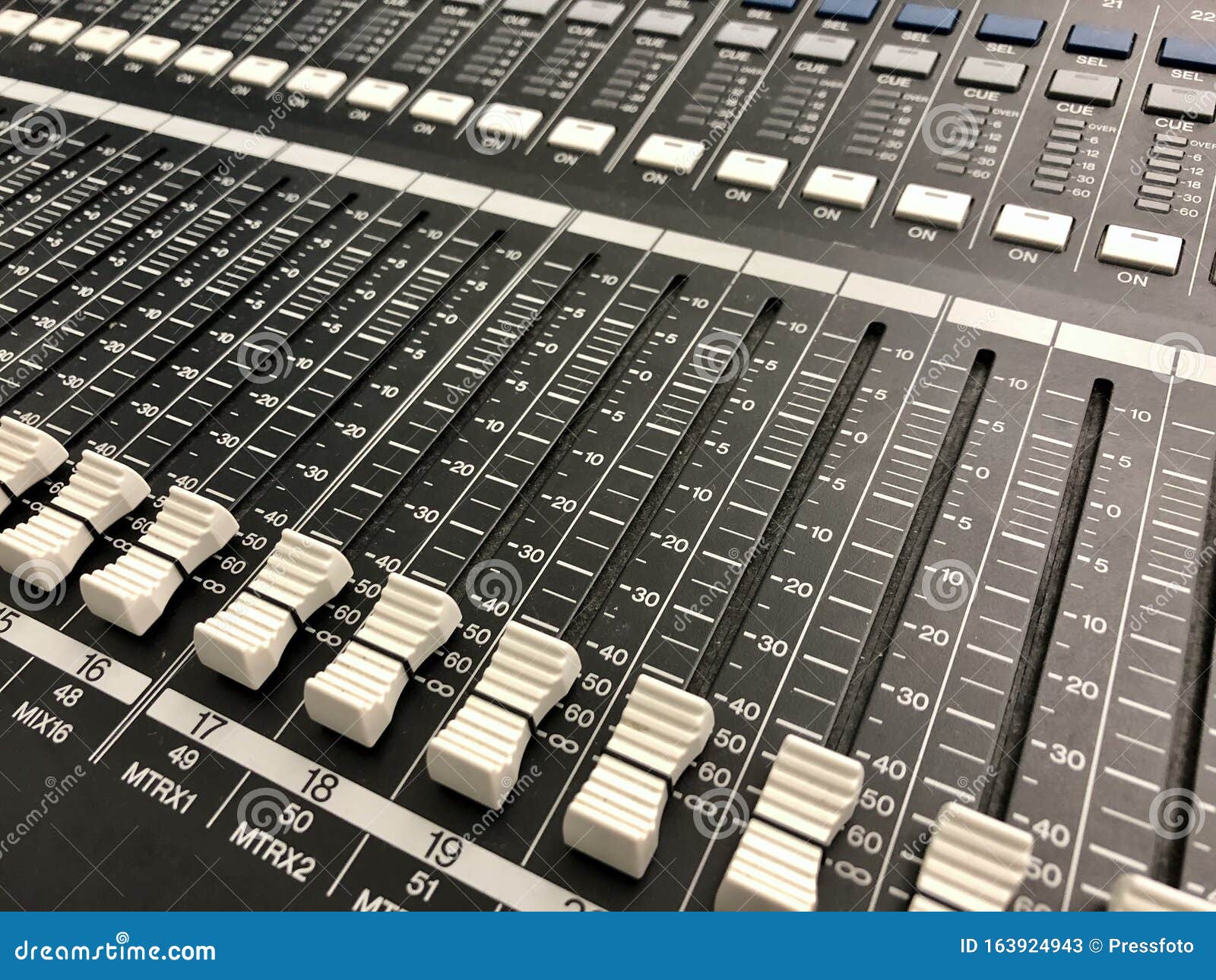 Professional Sound Console. Stock Image - Image of bass, audio: 163924943