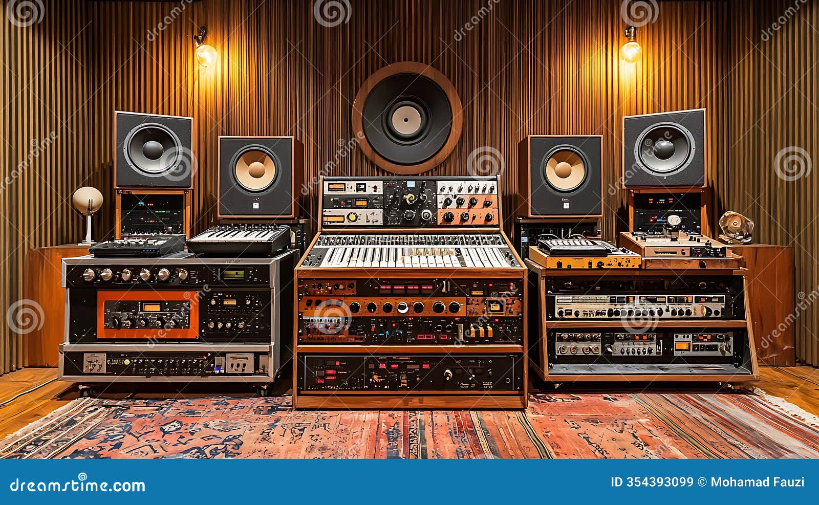 Professional Recording Studio with Vintage and Modern Audio Equipment ...