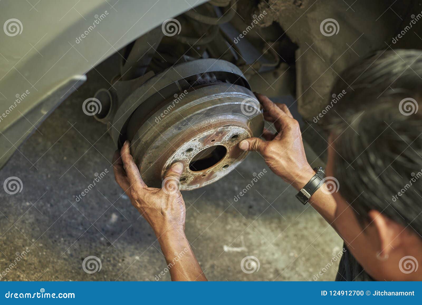 Professional Remove Drum Brake Disk. Stock Photo - Image of service ...