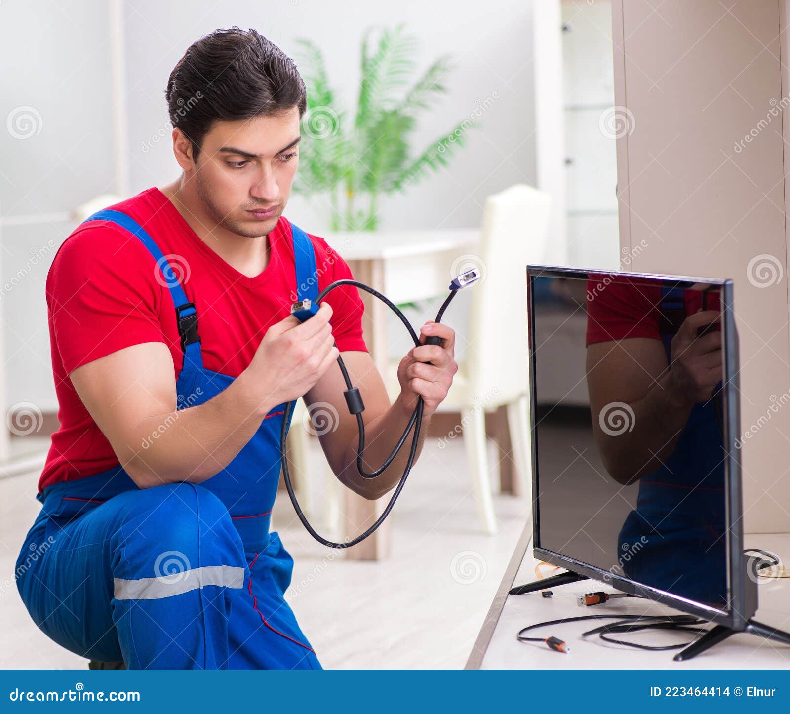 Professional Repair Engineer Repairing Broken Tv Stock Photo - Image of ...