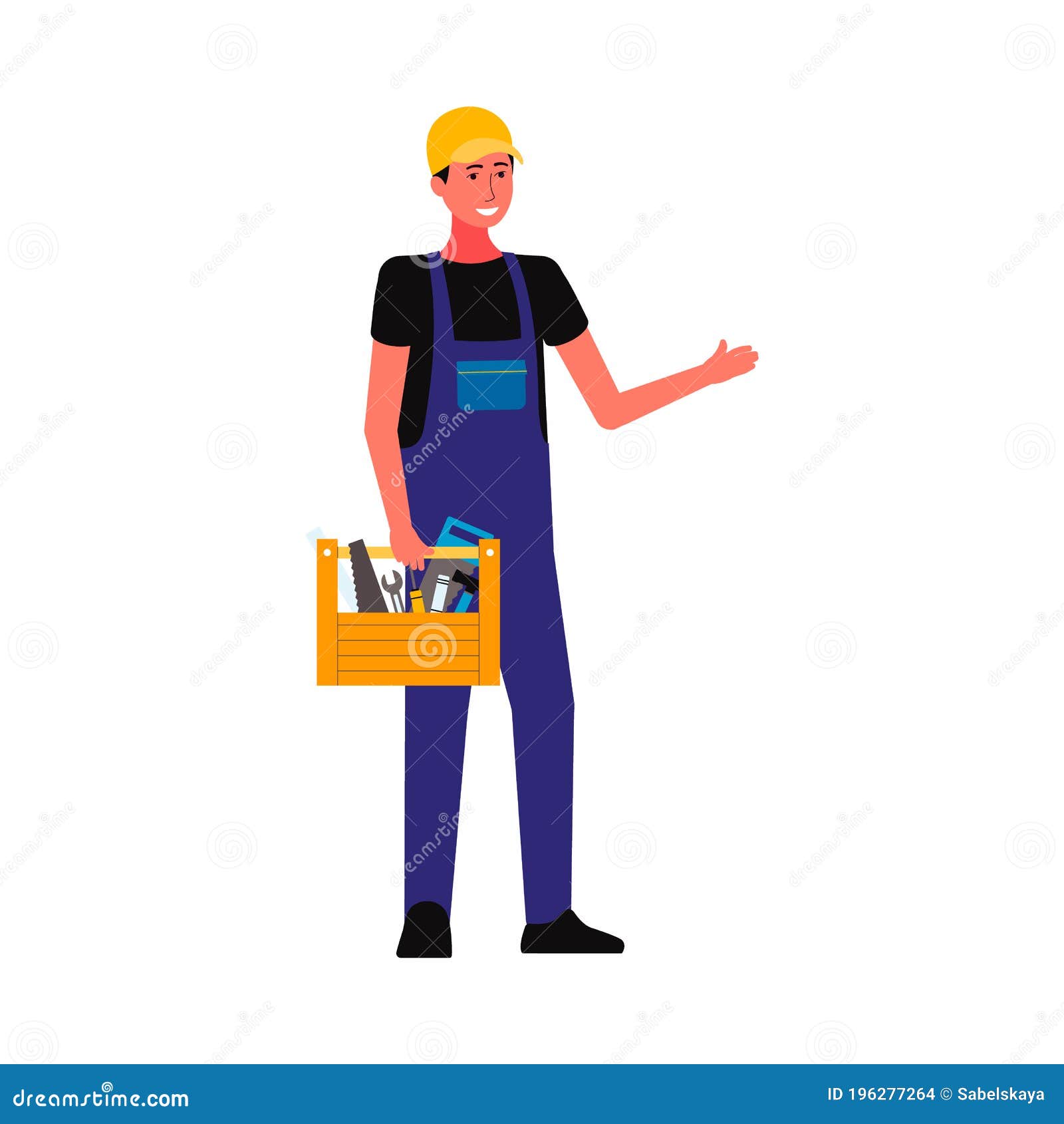 Repairman or Construction Worker Flat Vector Illustration Isolated ...