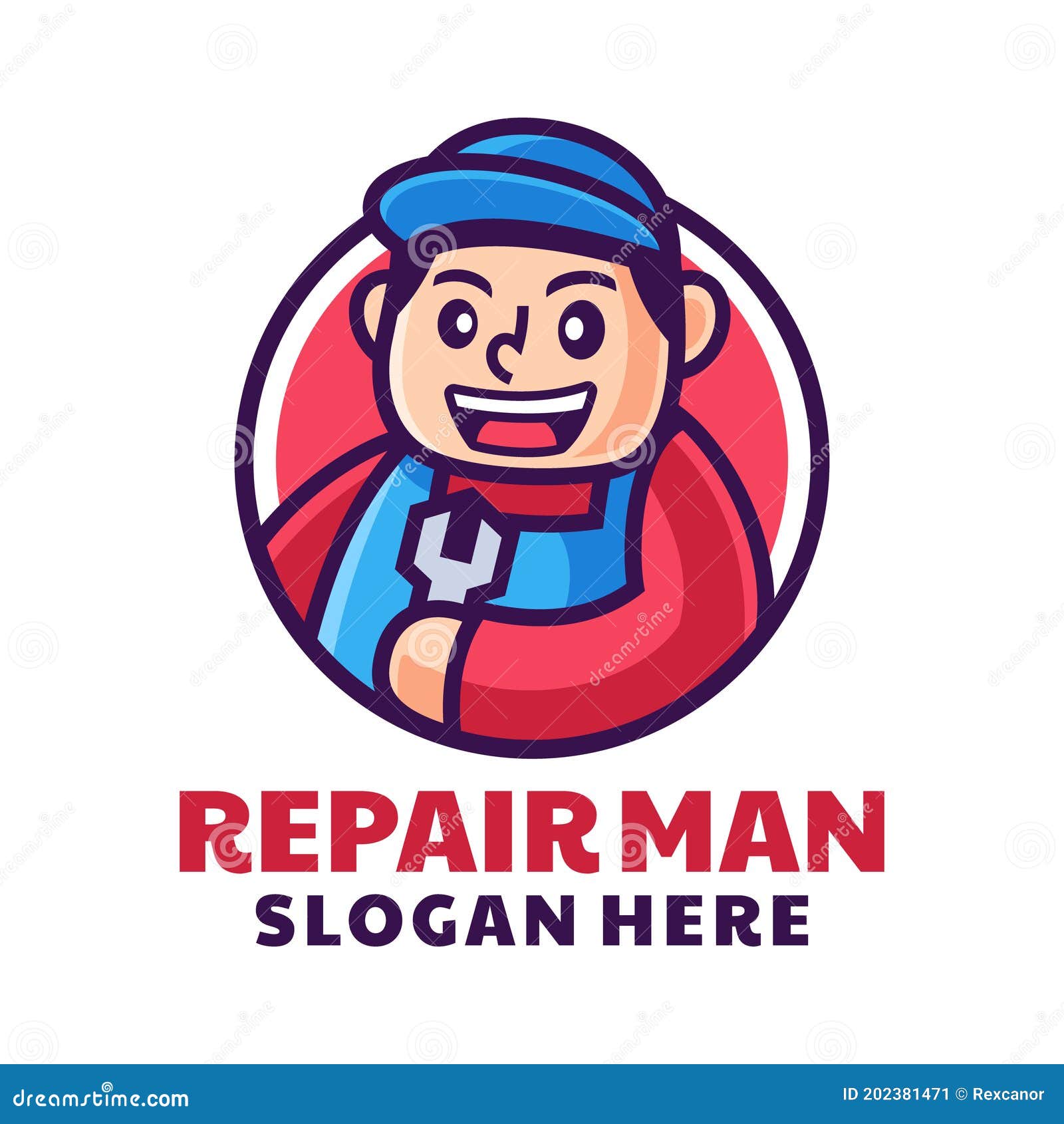 Professional Repairman Mechanic Logo Design Stock Vector - Illustration ...