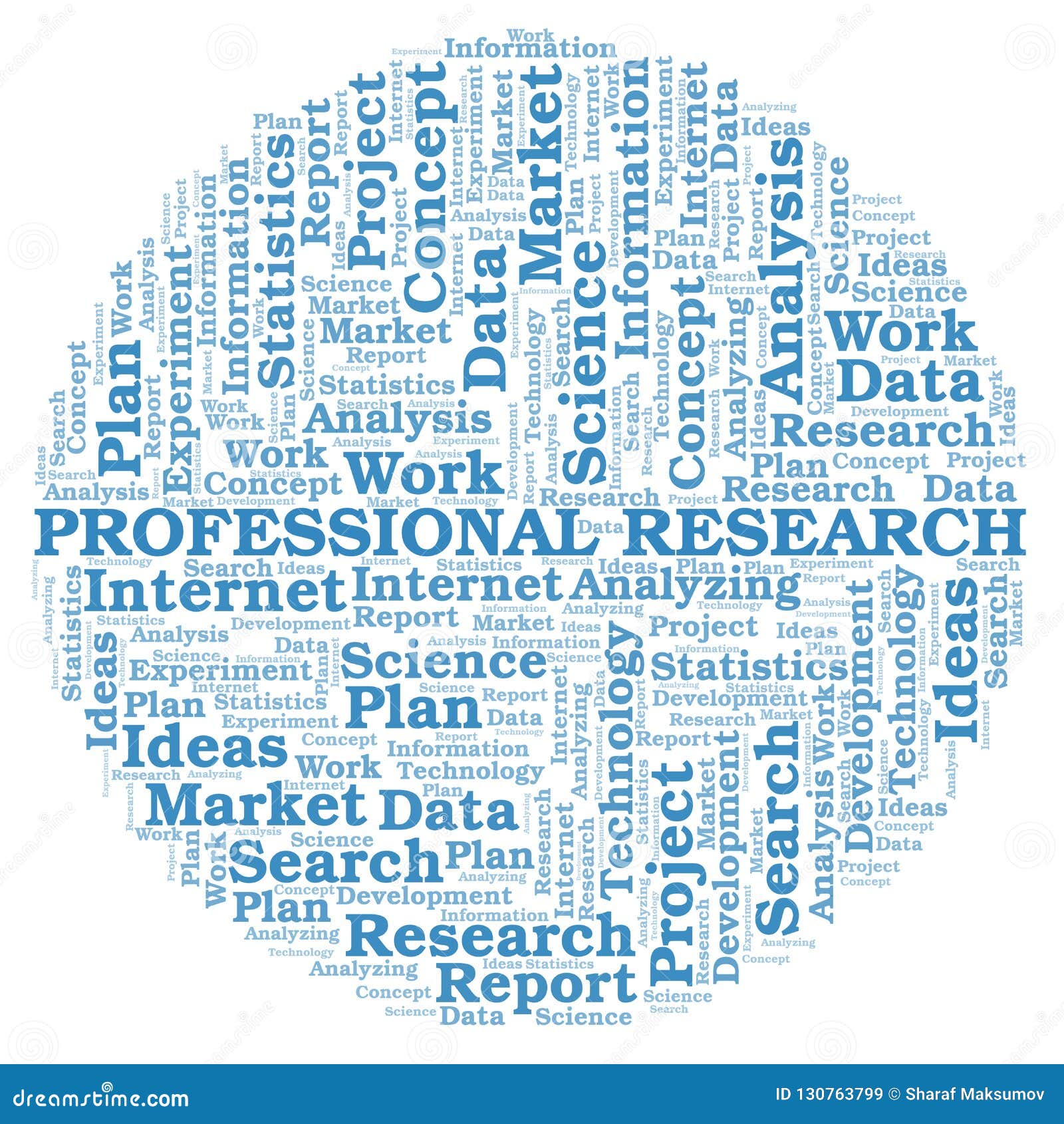 Professional Research Word Cloud. Stock Illustration - Illustration of ...