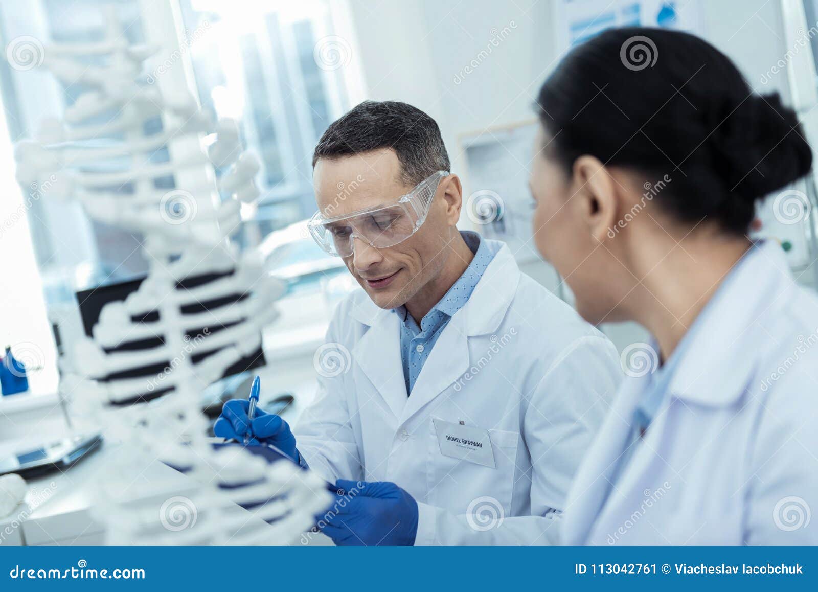 Professional Reserchers Studying Bioengineering Stock Image - Image of ...